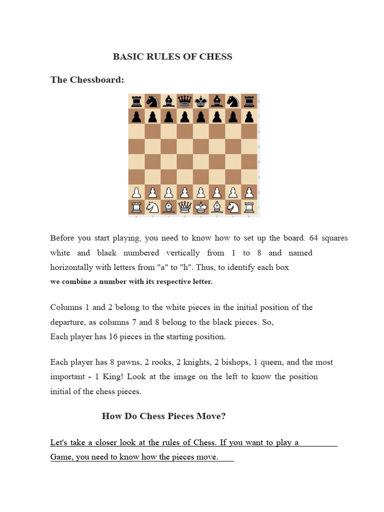 Basic Rules of Chess | PDF | Chess | Traditional Board Games