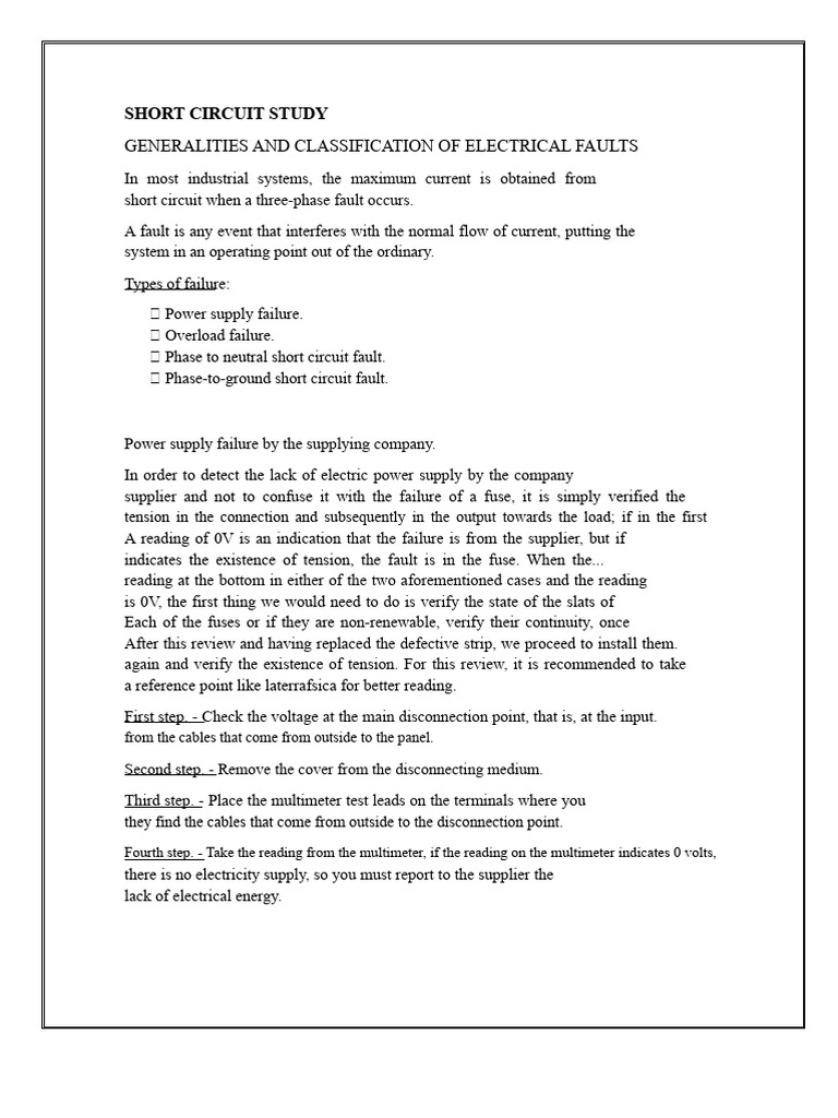 Short Circuit Study | PDF | Relay | Fuse (Electrical)