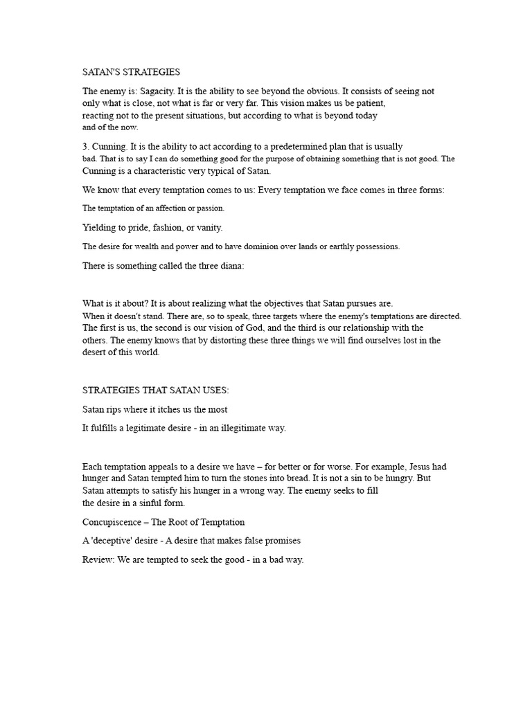 Strategies of Satan | PDF | Satan | Jesus