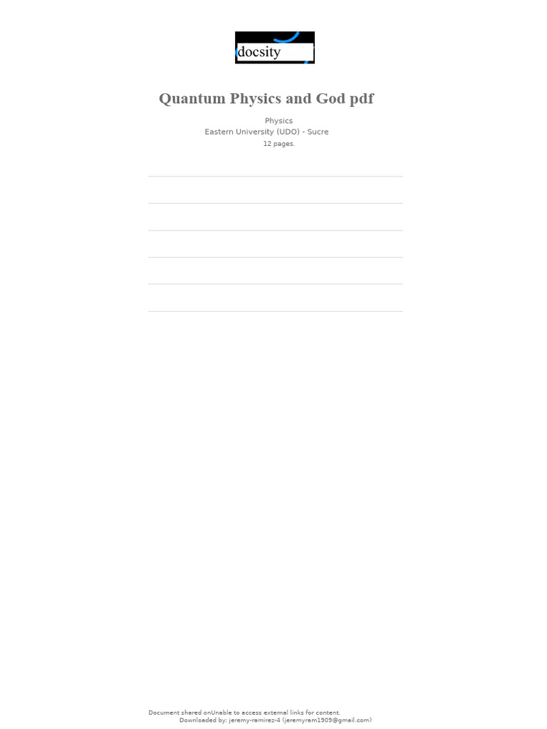 Quantum Physics and God | PDF | Quantum Mechanics | Many Worlds ...