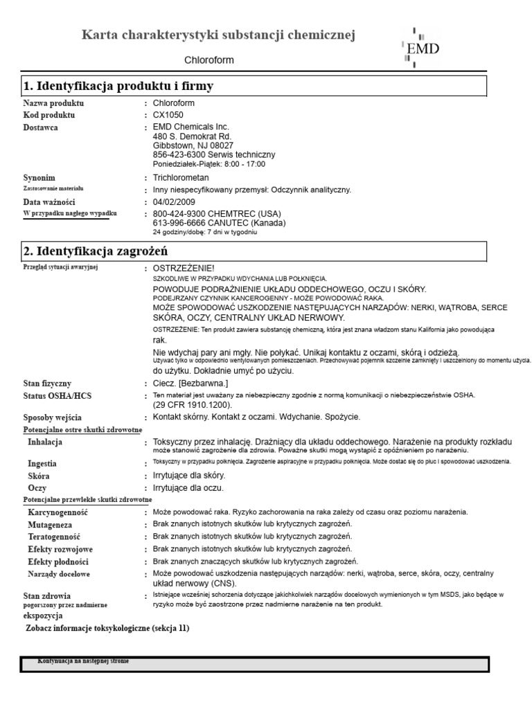 Chloroform MSDS PDF | PDF