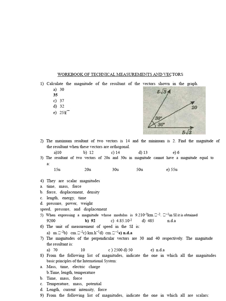 Vector Exercise Book1 | PDF | Euclidean Vector | Force