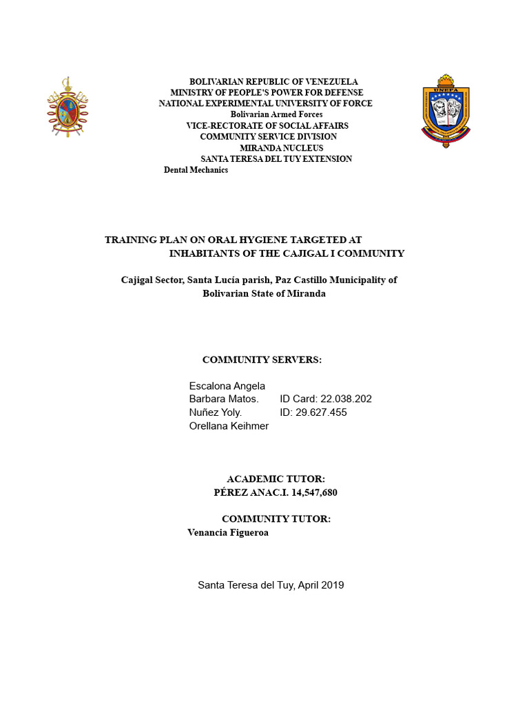 Community Project Proposal | PDF | Oral Hygiene