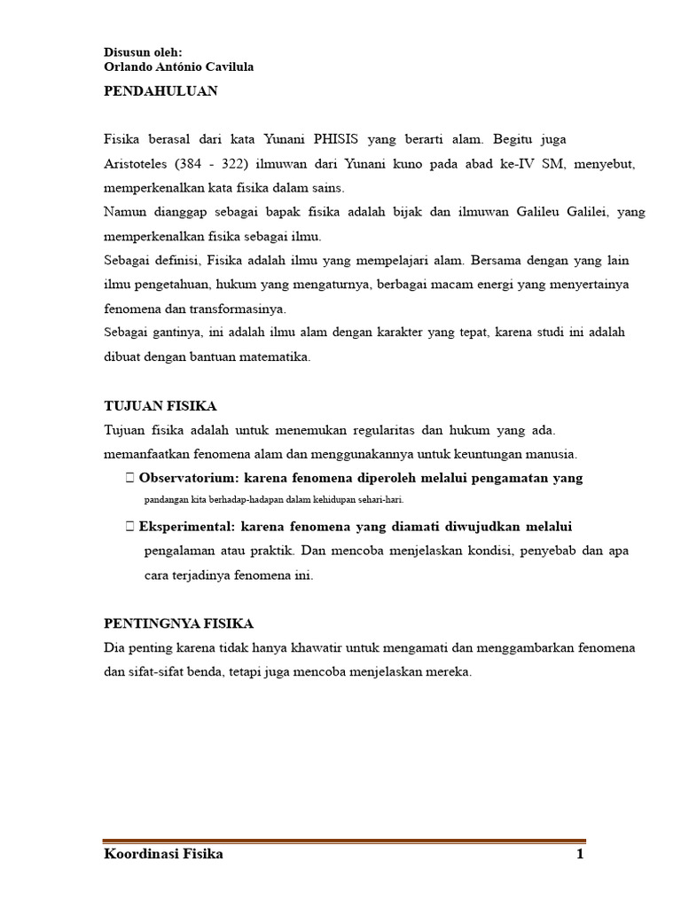 Materi Pendukung Fisika Kelas 7 | PDF