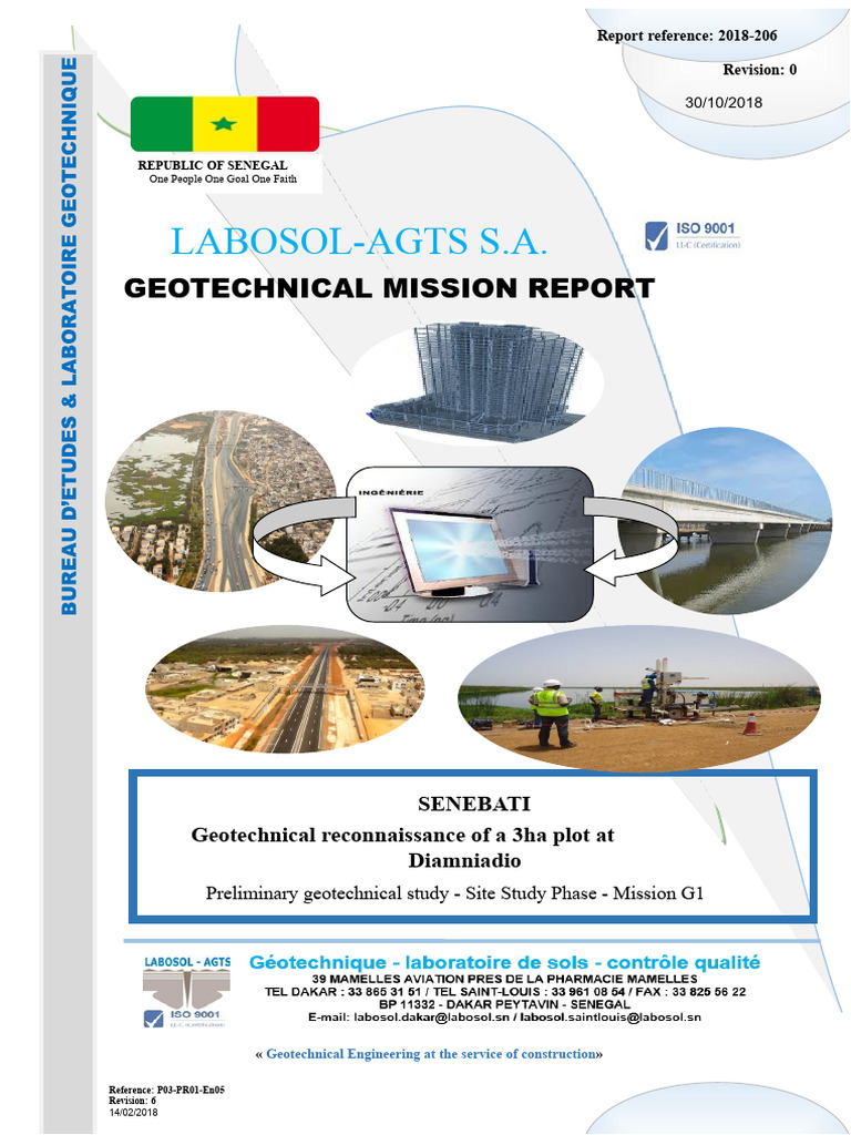 2018-206-SENEBATI-Report-Geotechnical Survey of A 3 Ha Plot in Diamniadio-G1ES-revpsc | PDF ...