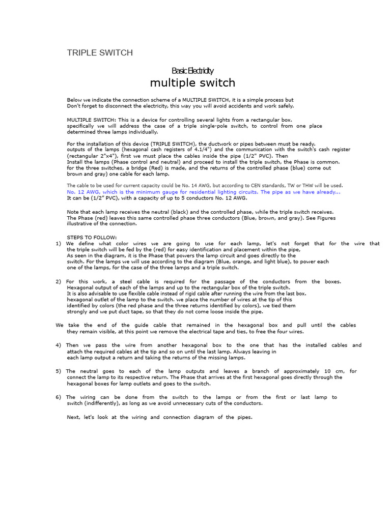 Triple Switch Wiring Guide | PDF | Electrical Wiring | Switch