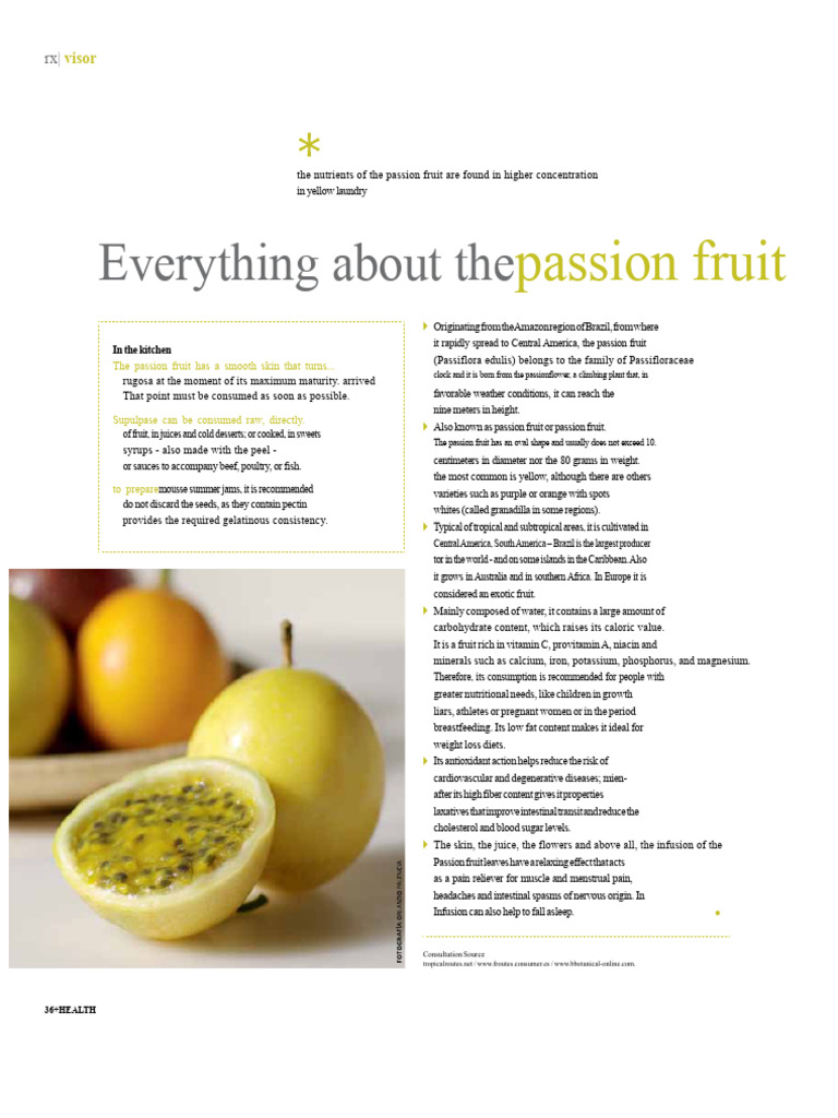 All About The Passion Fruit PDF | PDF | Fruit Preserves