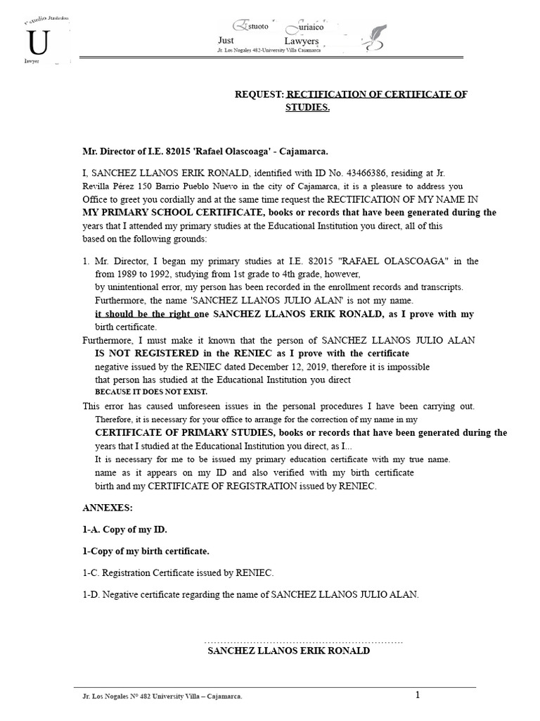 Rectification of Certificate | PDF | Birth Certificate | Legal Documents
