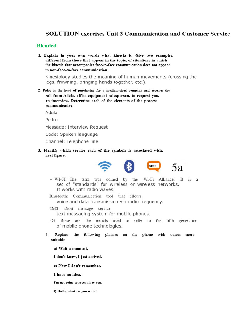SEMI SOLUTION Exercises U3 Communication | PDF | Communication | Wireless