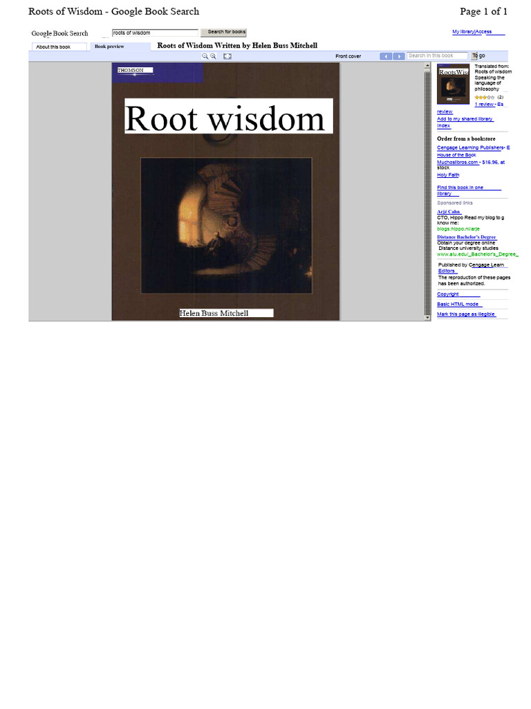 Roots of Wisdom | PDF | Books | Written Communication