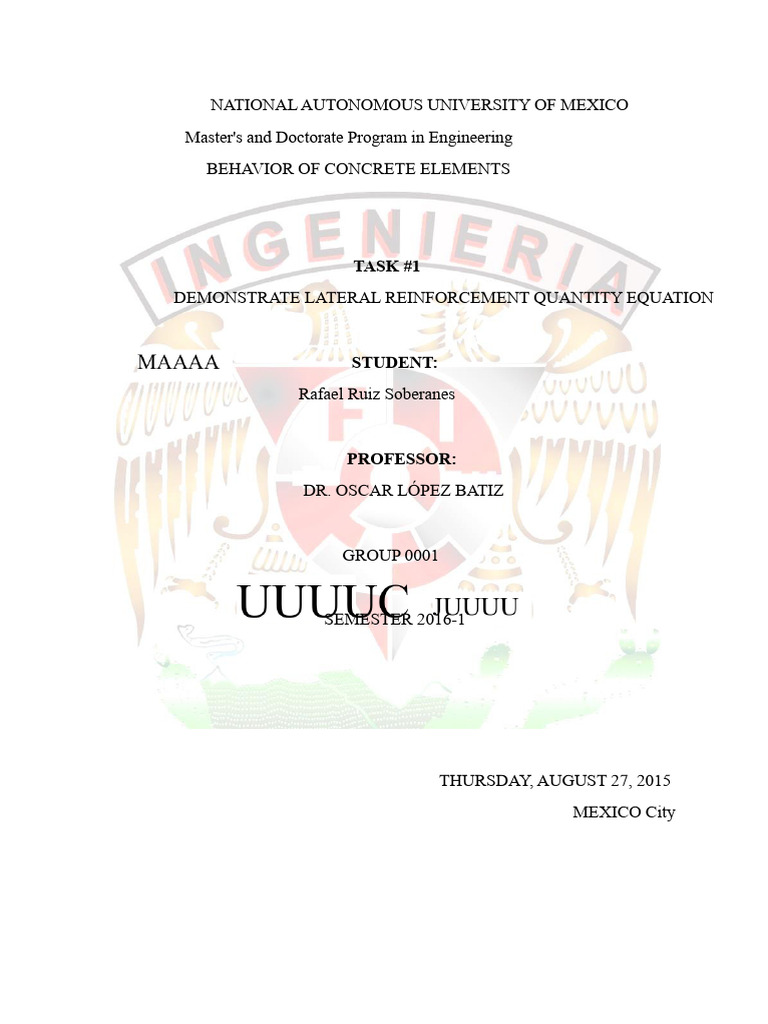 Transversal Reinforcement Quantity | PDF | Concrete | Column