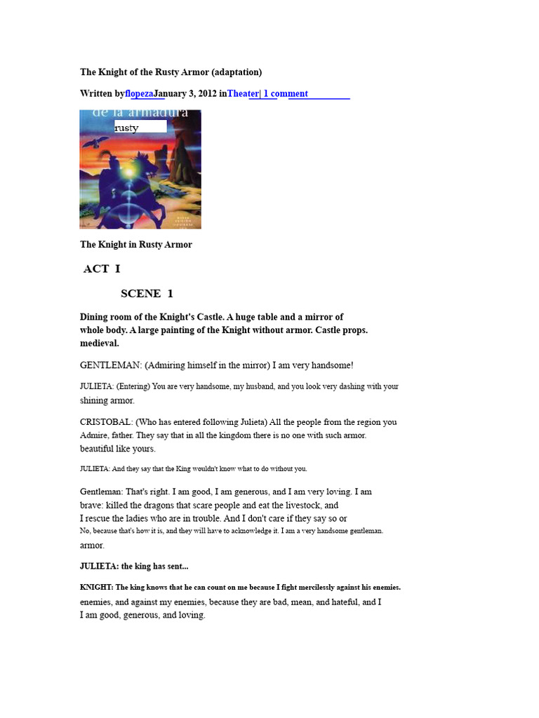 Knight of the Rusty Armor Adaptation | PDF | Dragon | Knowledge