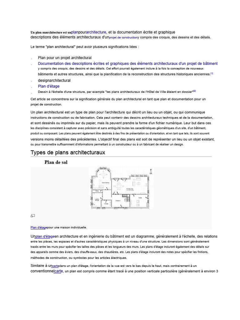 Plans architecturaux et leur documentation | PDF | Perspective ...