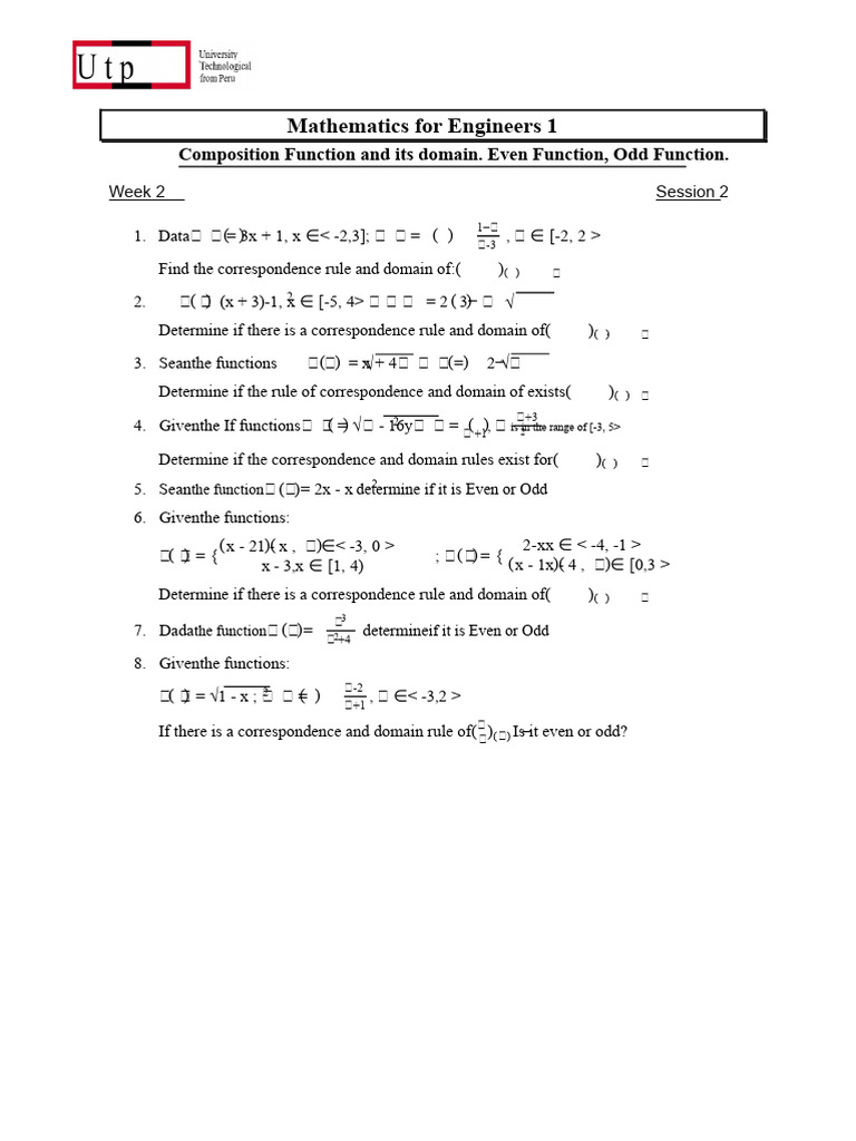 S02.s2-Exercises On Composition of Functions | PDF