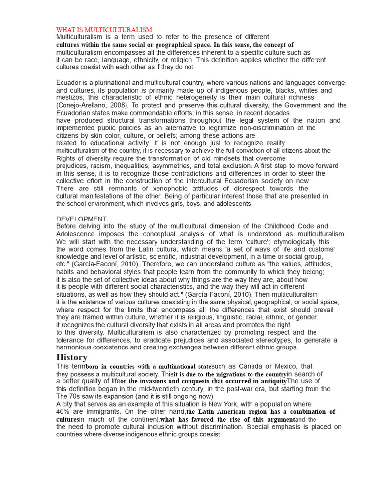 What Is Multiculturalism | PDF | Multiculturalism | Interculturalism