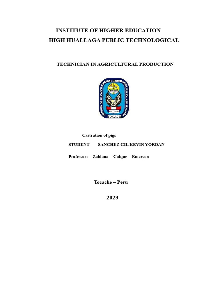 Pig Report | PDF | Pig | Odor