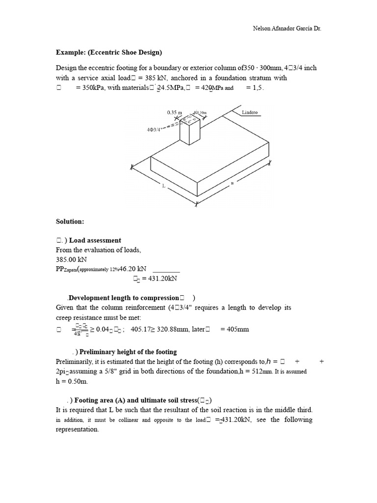 Design of Eccentric Footings With Axial Load NSR10 | PDF | Beam ...
