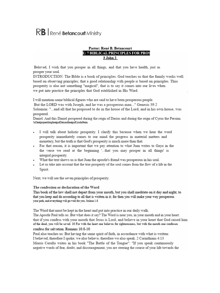 7 Biblical Principles for Prosperity | PDF | Elijah | Religious Belief ...