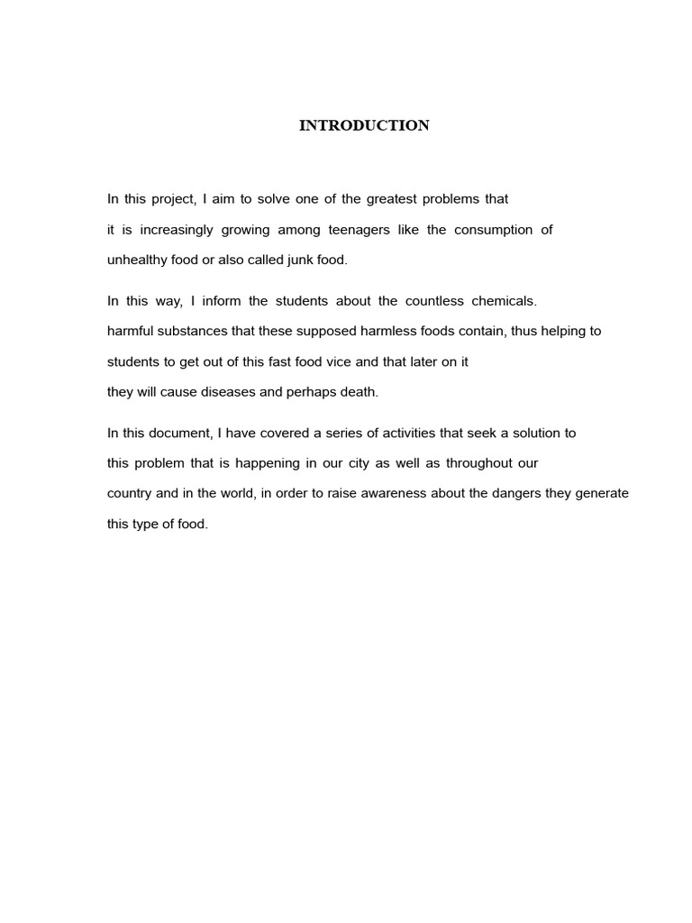 Junk Food Project | PDF | Junk Food | Fat