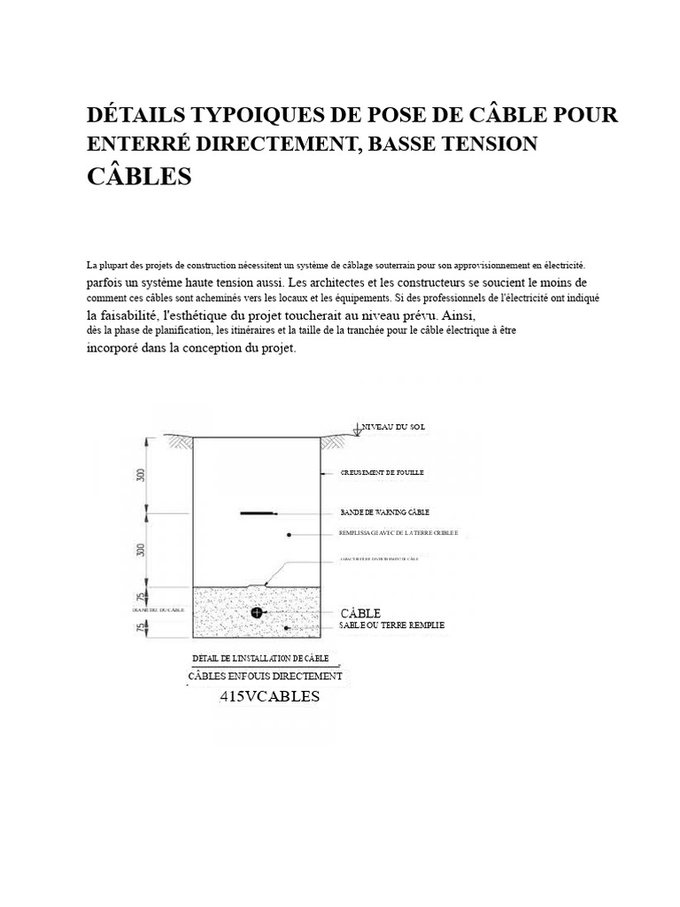 Pose de Câbles MS | PDF | Tuyau | Béton