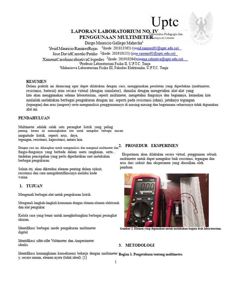 Panduan Praktis Penggunaan Multimeter | PDF