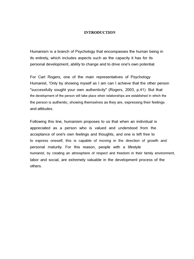 The Humanistic Theory Monograph | PDF | Psychotherapy | Humanism