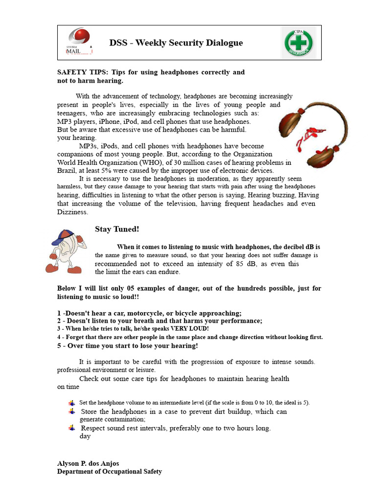 Headphone Safety Tips for Hearing Health | PDF | Headphones | Hearing