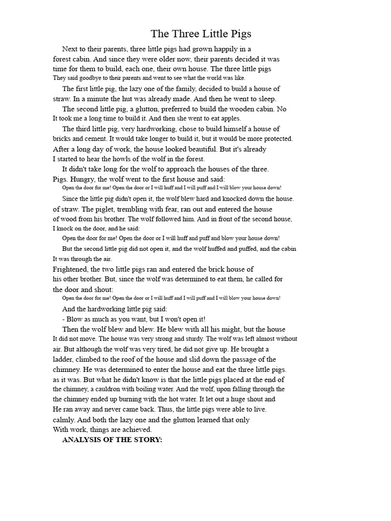 The Three Little Pigs | PDF