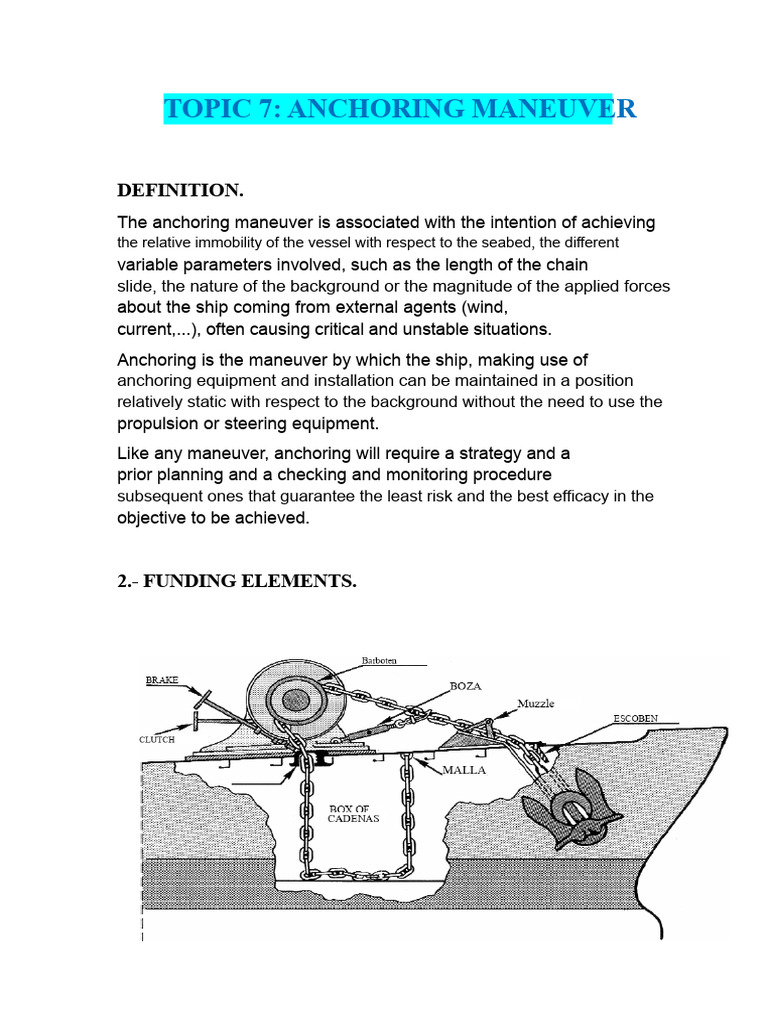 Anchoring Maneuver: Techniques & Equipment | PDF | Anchor | Ships