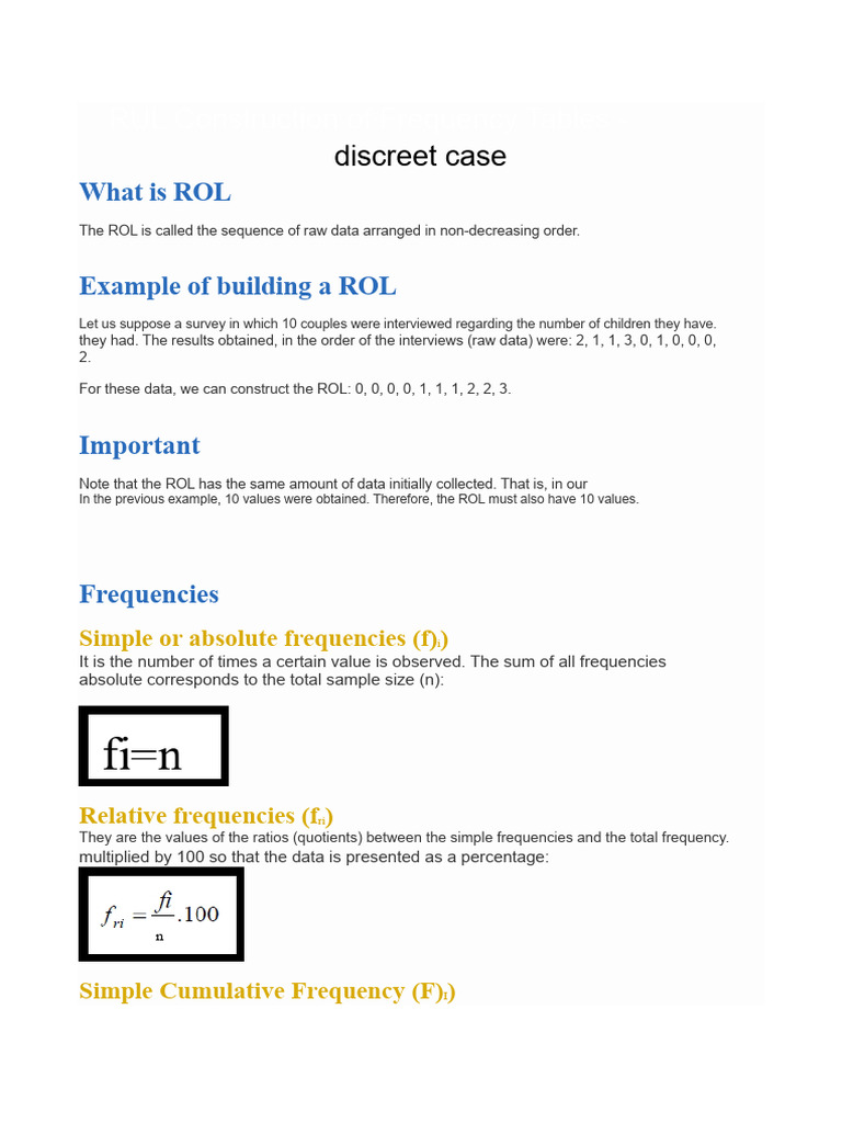 Construction of Frequency Tables | PDF | Mathematics