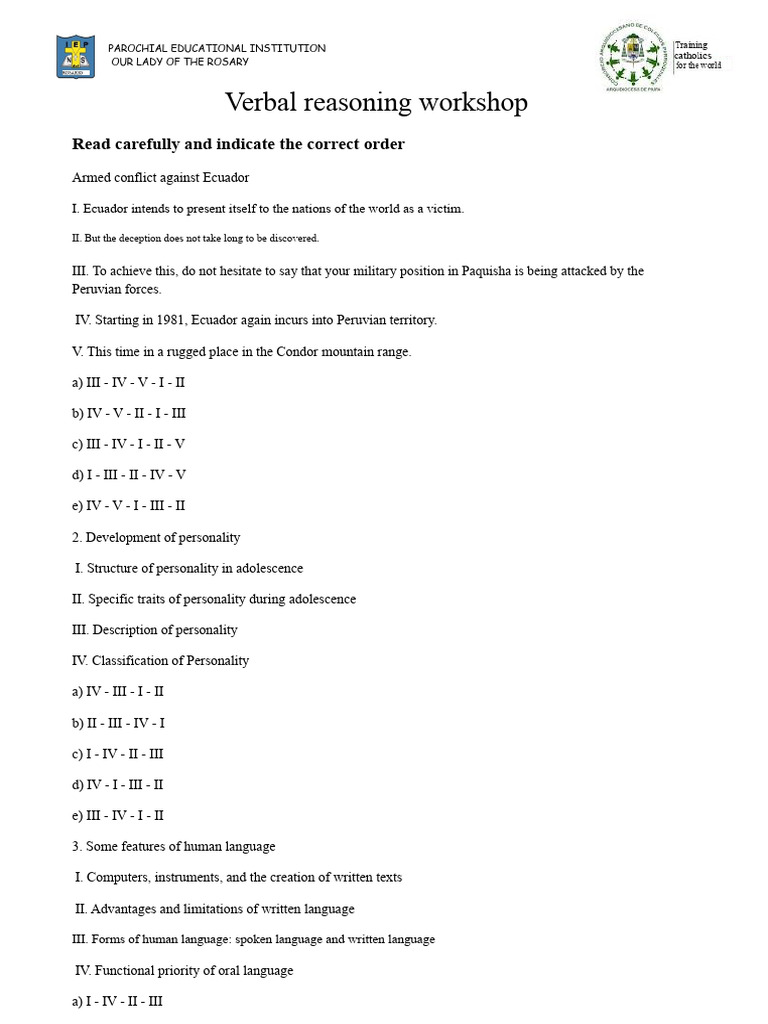 Verbal Reasoning Exercises 2021 | PDF | Heliocentrism | The World As ...