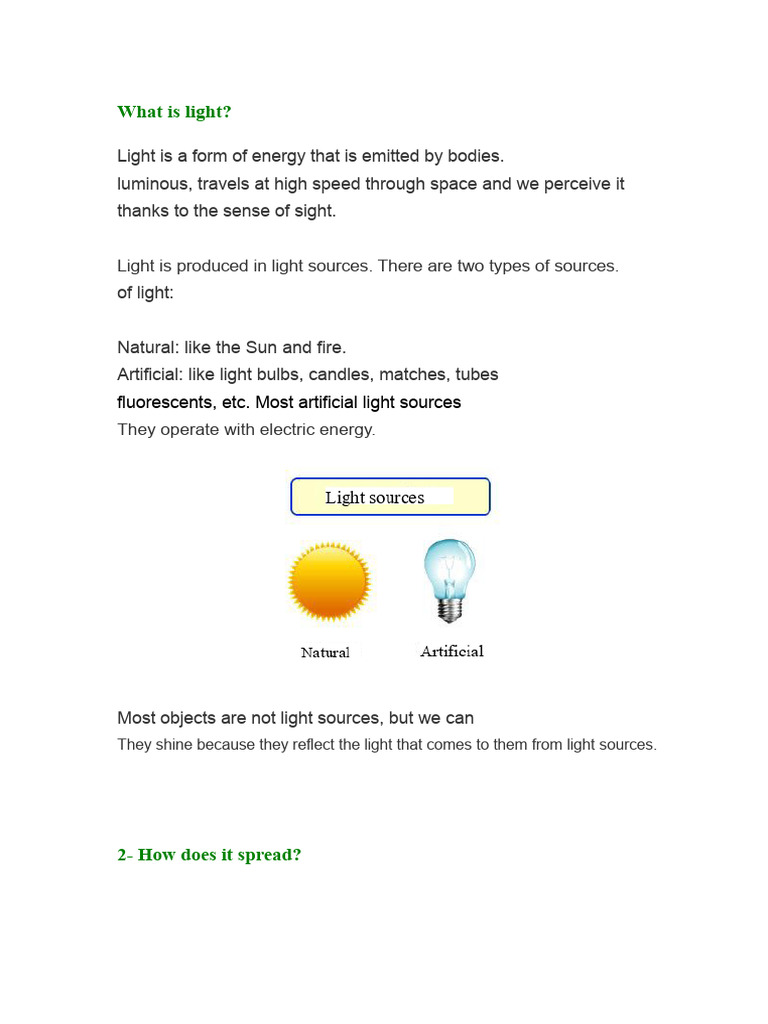 Understanding Light and Its Sources | PDF