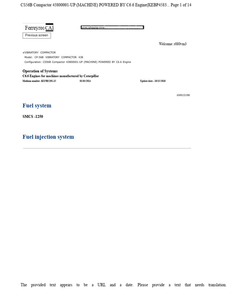 Common Rail Fuel System - c6.6 Roller | PDF | Fuel Injection | Pump