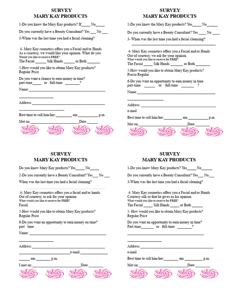 Marykay Survey | PDF | Companies Of The United States | Multi Level ...