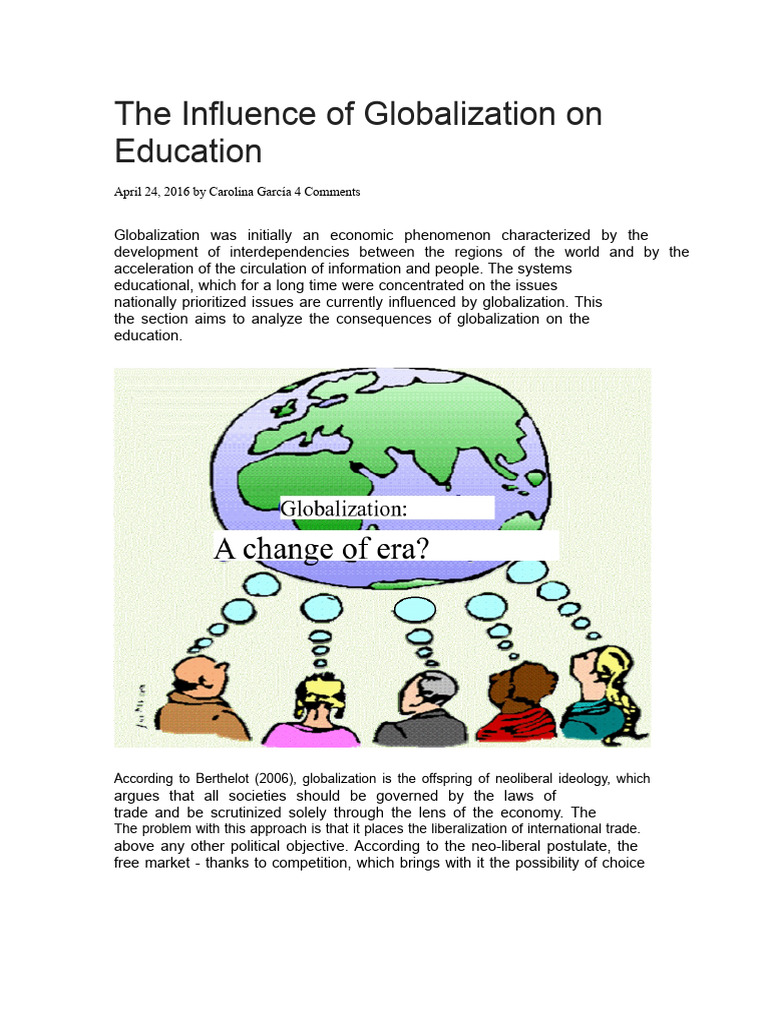 The Influence of Globalization On Education | PDF | Globalization ...