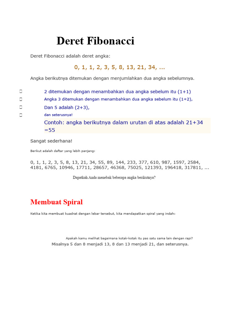 Deret Fibonacci | PDF