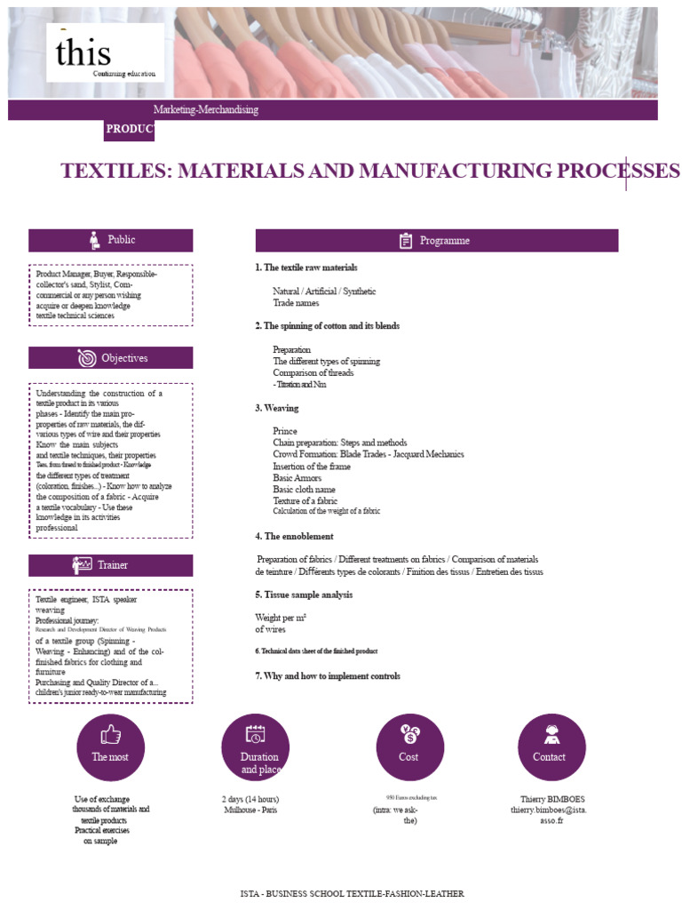 Training - Textile - Materials and Manufacturing Processes | PDF ...