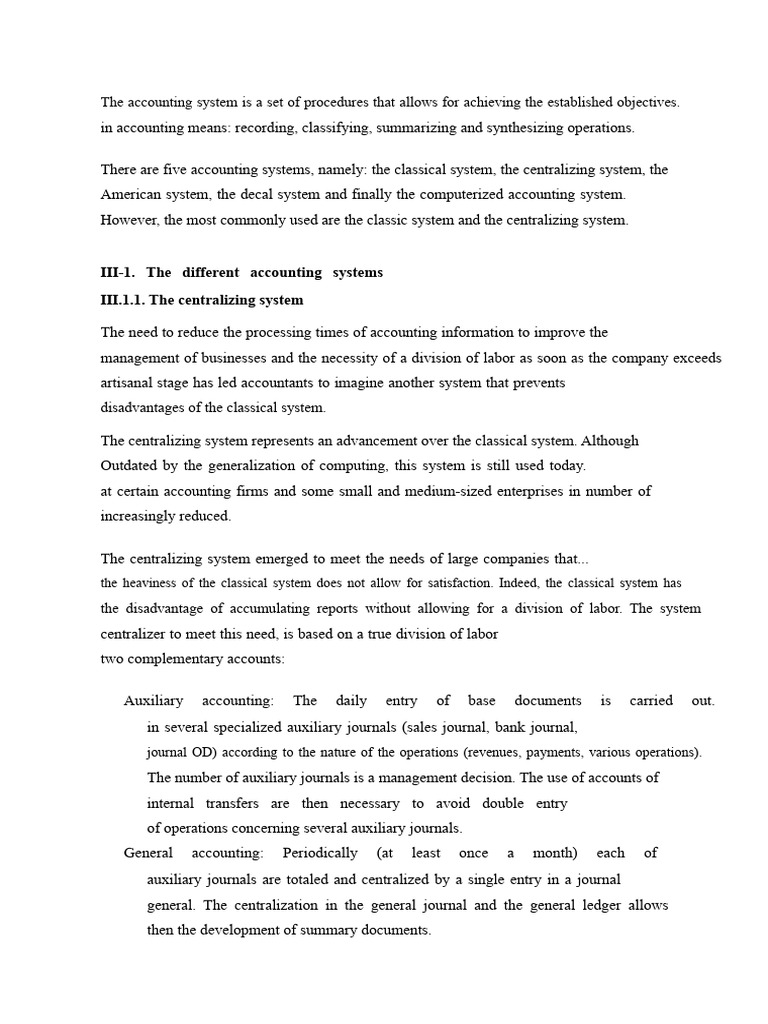 The Accounting System Is A Set of Procedures That Allows For | PDF ...
