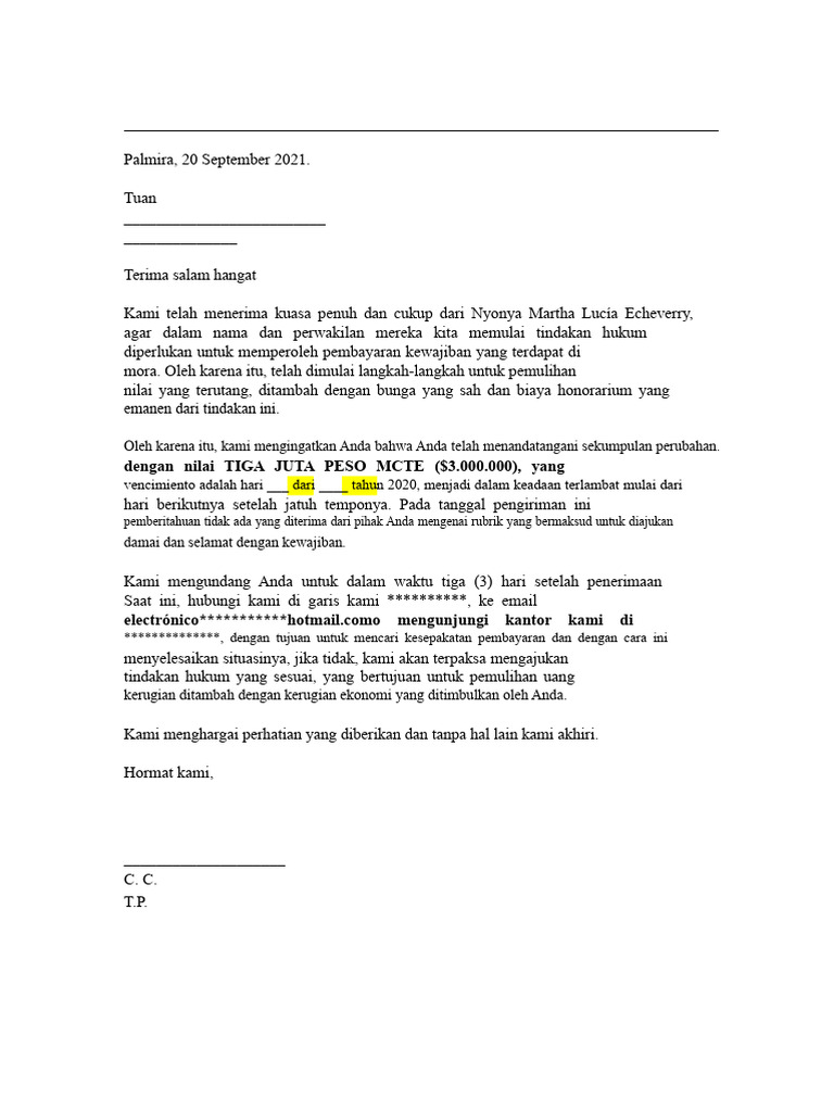 Surat Tagihan Persuasif | PDF