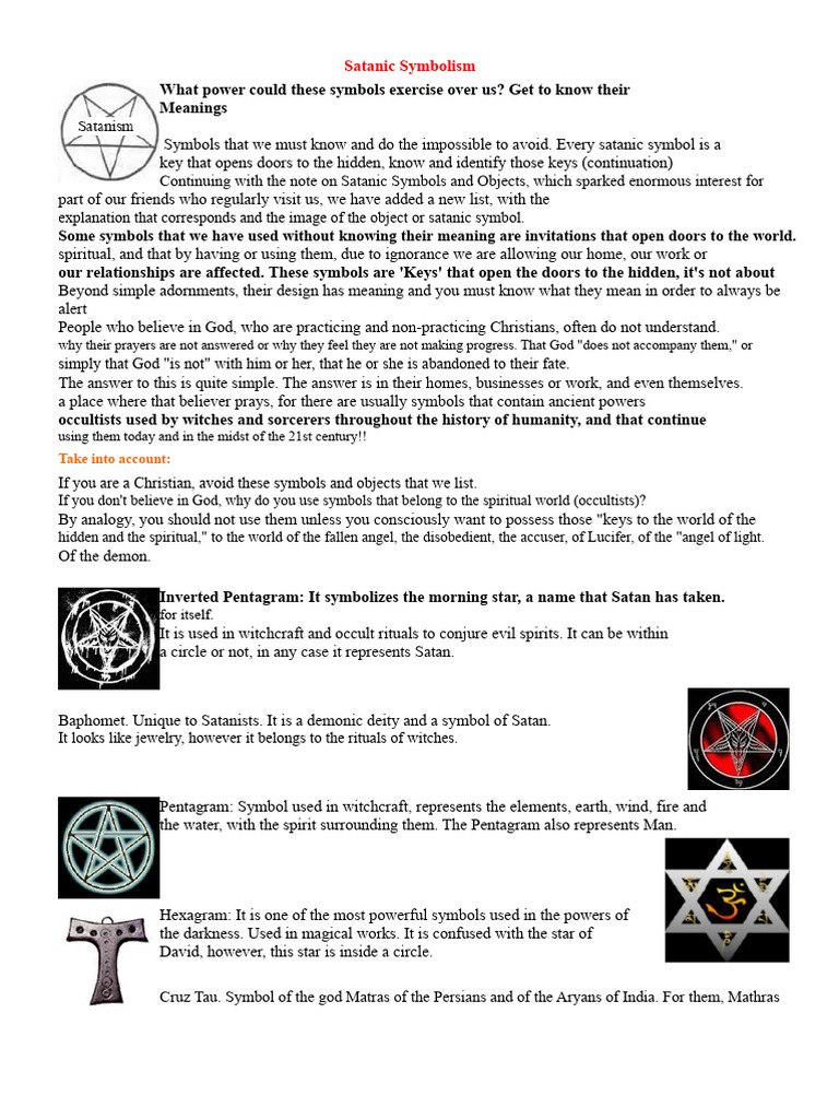 Satanic Symbolism | PDF | Satan | Satanism