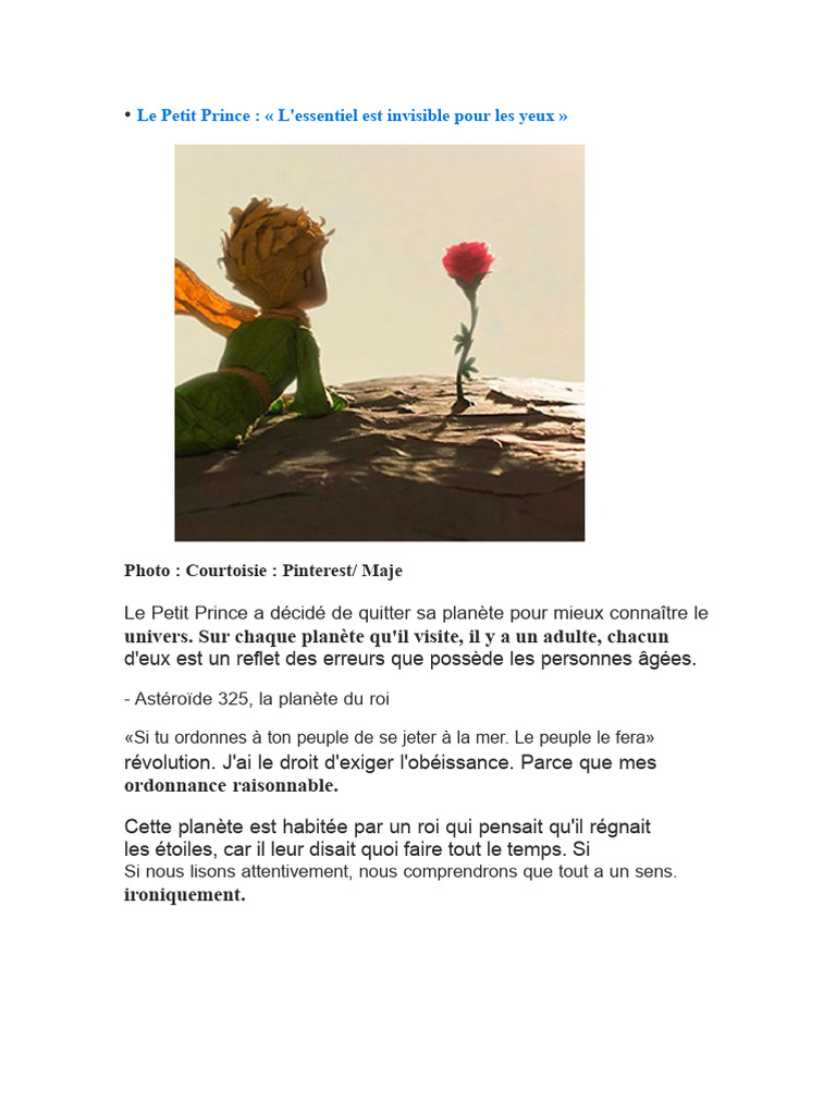 Les planètes du Petit Prince | PDF