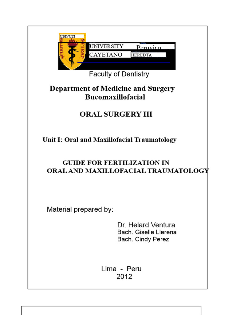 Guide For Splinting in Oral and Maxillofacial Traumatology Upch ...