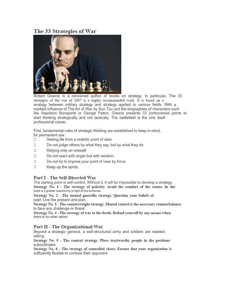 33 Strategies of War Overview | PDF | Military Strategy | The Art Of War