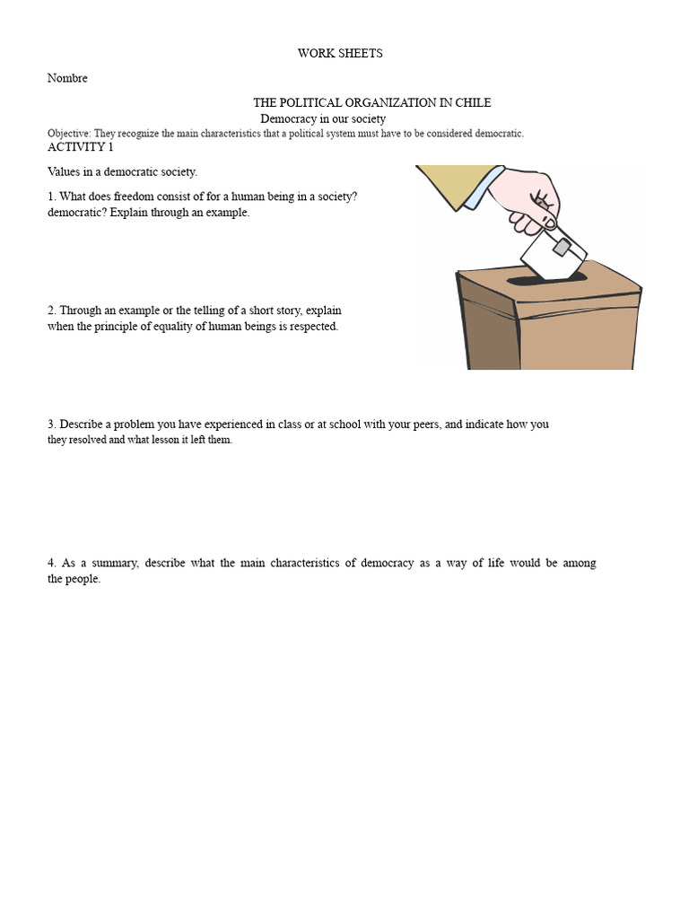 WORKSHEETS 6th Democracy | PDF | Democracy | Political Ideologies