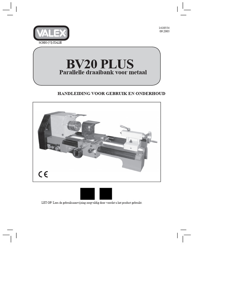 Bv20 Plus: Parallelle Draaibank Voor Metaal | PDF