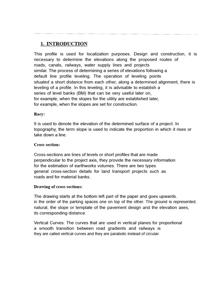 Topography Report Cross Sections | PDF