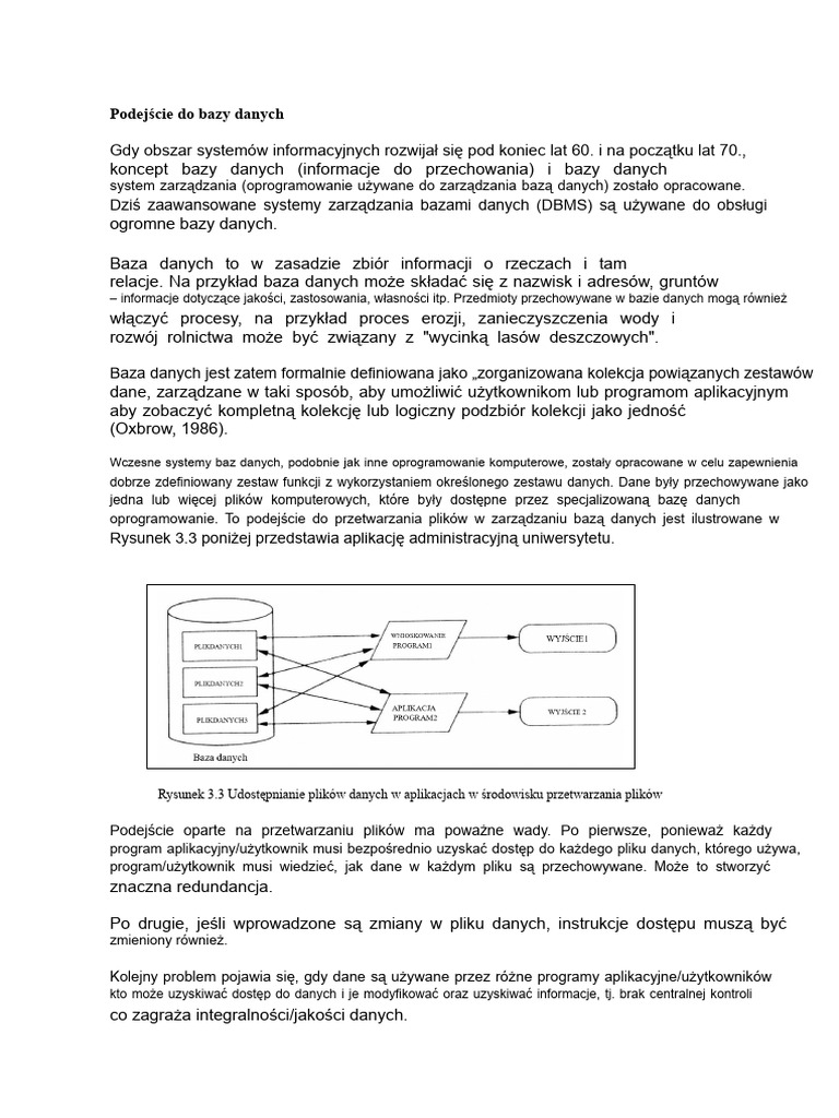 Podejście Do Bazy Danych | PDF