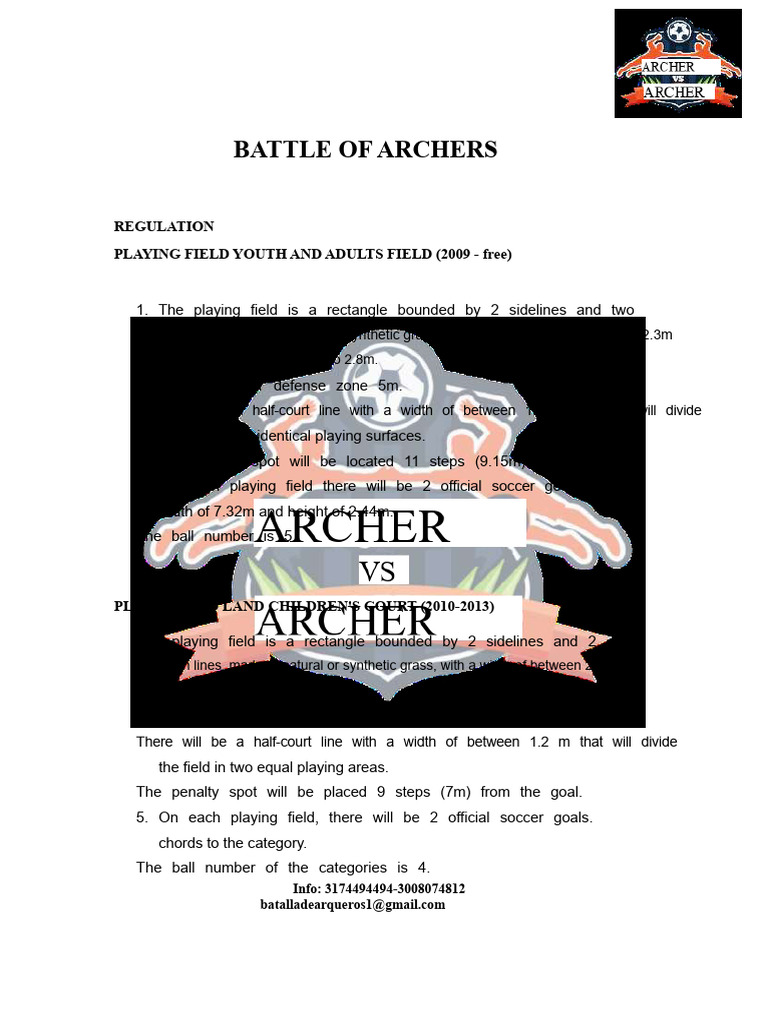 Archer Battle Regulations Overview | PDF | Association Football | Sports