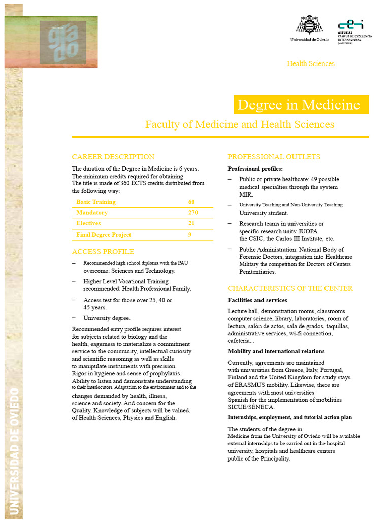 Degree in Medicine Overview and Career Paths | PDF | Pathology | Medicine