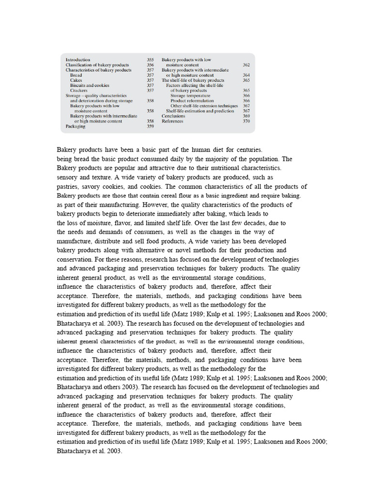 Shelf Life of Bakery Products | PDF | Cakes | Breads
